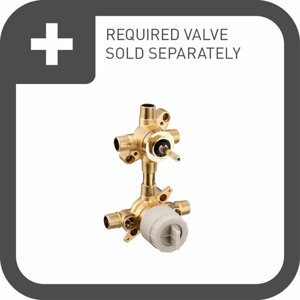 Moen 90 Degree M-CORE 3-Series 2-Handle Shower Trim With Integrated Transfer Valve, Valve ...